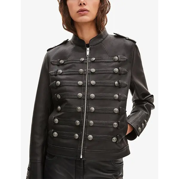 The Kooples Heritage-button Leather Jacket