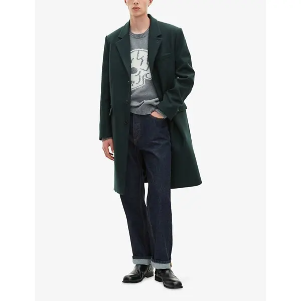The Kooples Single-breasted Long Wool-blend Coat