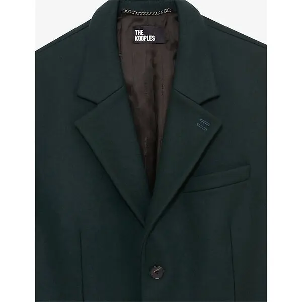 The Kooples Single-breasted Long Wool-blend Coat