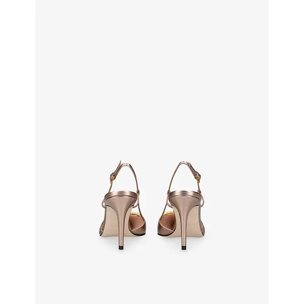 Valentino Garavani Vlogo 80 Metallic Leather Slingback Pumps - Blush
