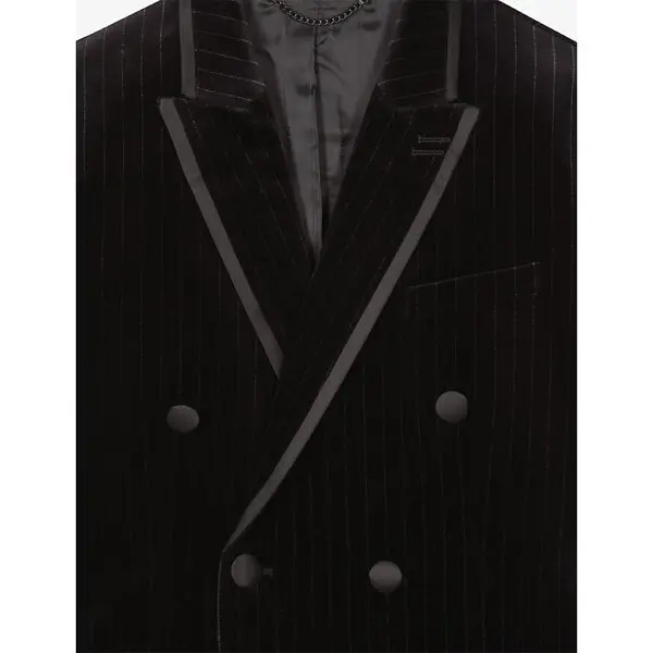 The Kooples Double-breasted Velvet Suit Jacket