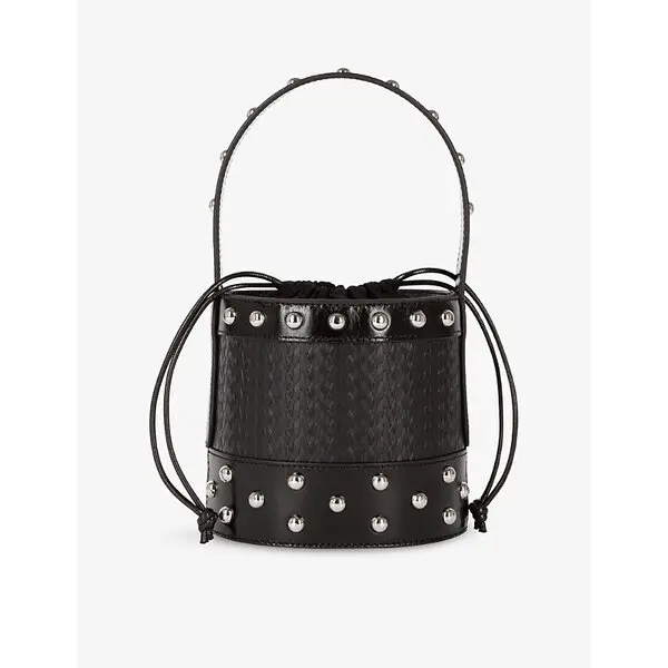 The Kooples Stud-embellished Leather Bucket Bag