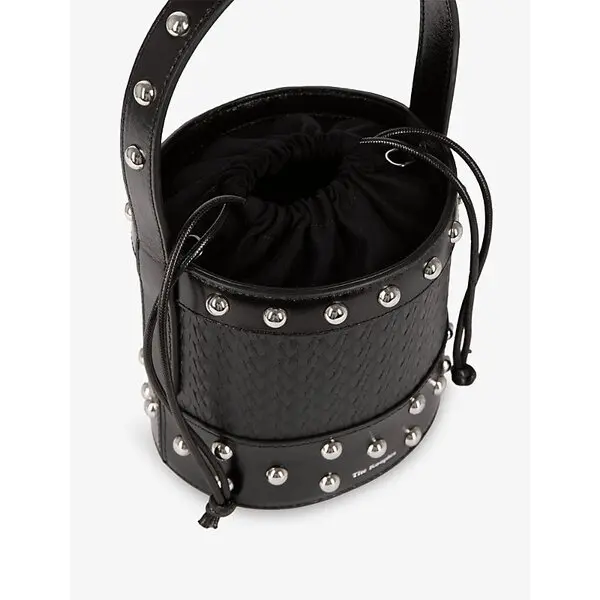 The Kooples Stud-embellished Leather Bucket Bag