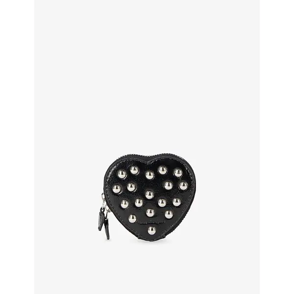 The Kooples Stud-embellished Leather Coin Purse - Black