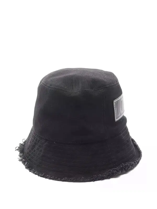Loewe Logo-patch Bucket Hat With Frayed Detail