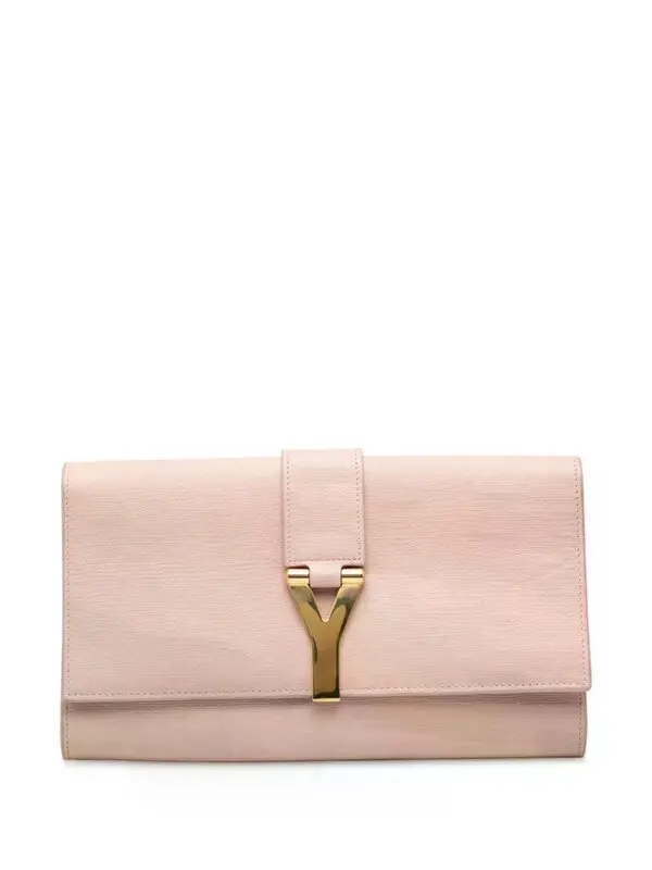 Saint Laurent 2013-2025 Textured Leather Chyc Ligne Clutch