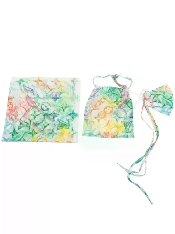 LOUIS VUITTON 2020 Virgil Abloh Monogram Watercolor Bandana And Mask Set - Multicolour