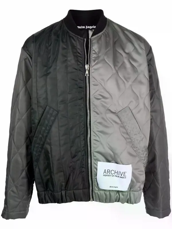 Palm Angels Logo-print Panelled Bomber Jacket