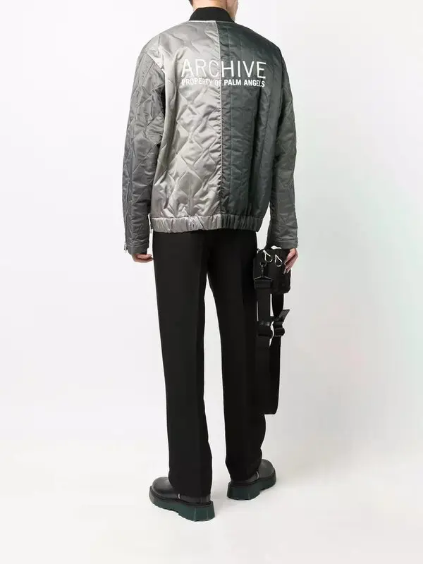 Palm Angels Logo-print Panelled Bomber Jacket