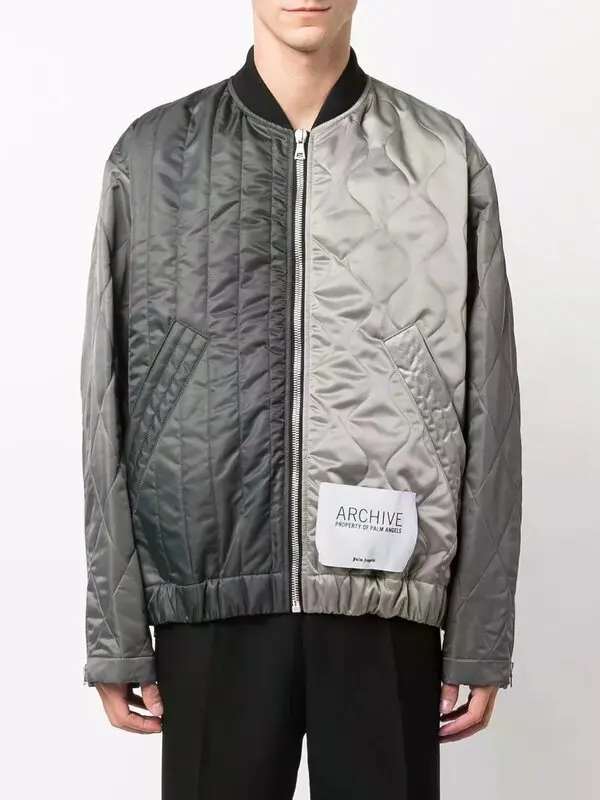 Palm Angels Logo-print Panelled Bomber Jacket