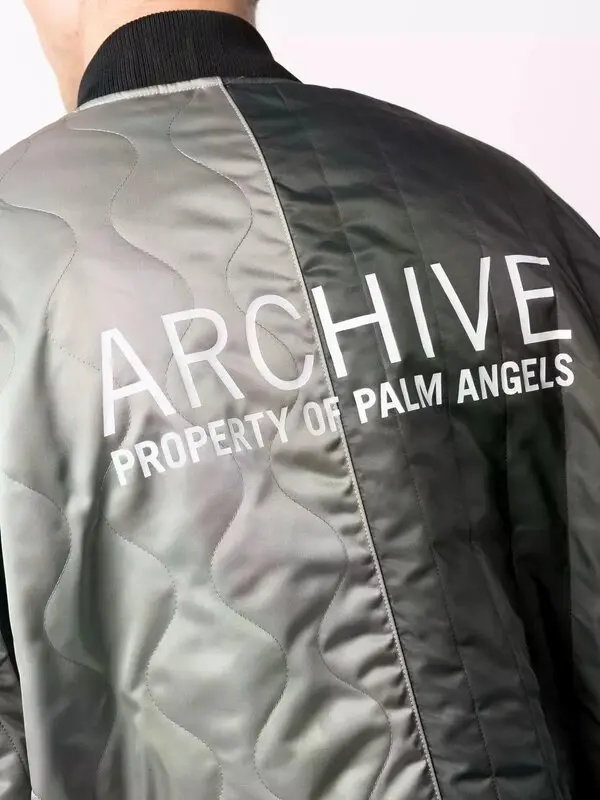 Palm Angels Logo-print Panelled Bomber Jacket