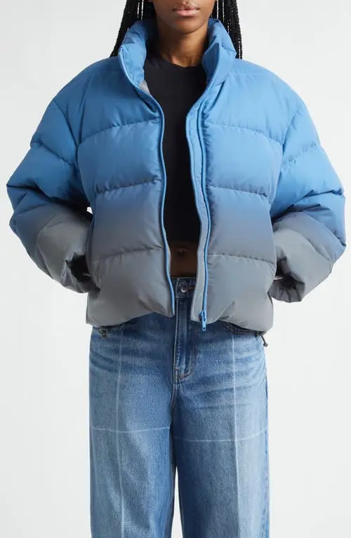 Alexander Wang Reflective Gradient Puffer Jacket - Silver/blue