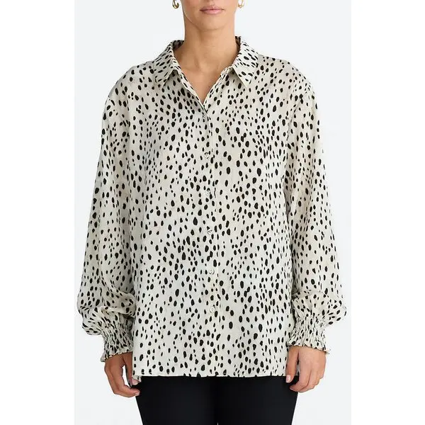 BRAVE+TRUE Audrey Animal Print Button-up Shirt