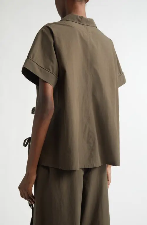 RENAISSANCE RENAISSANCE Bunny Bow Detail Cotton Camp Shirt
