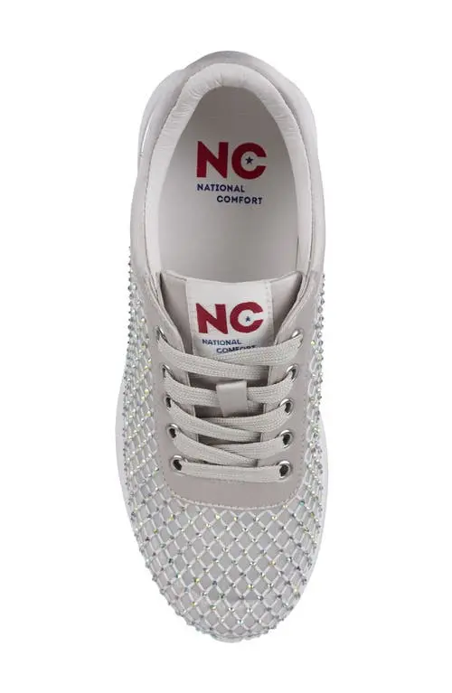 NATIONAL COMFORT Keana Crystal Sneakers - Silver Fx
