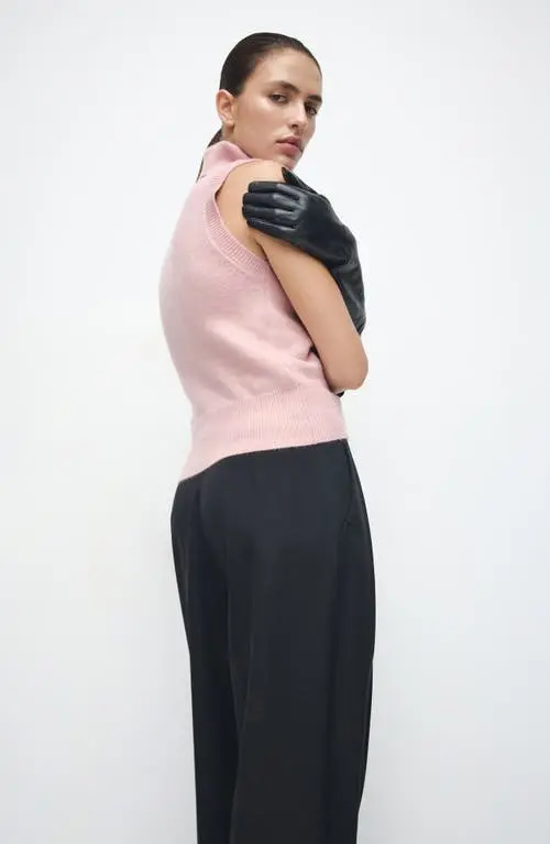 Mango Sleeveless Turtleneck Sweater - Lt-pastel Pink