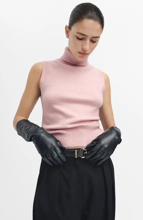Mango Sleeveless Turtleneck Sweater - Lt-pastel Pink