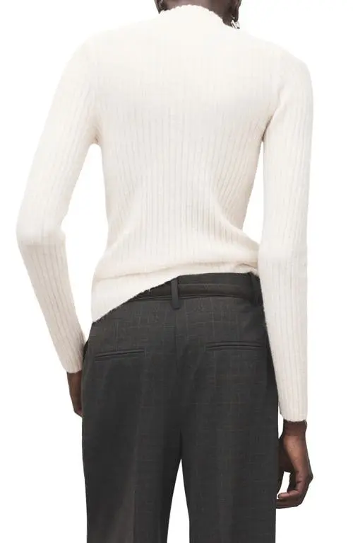 Mango Simonet Turtleneck Rib Sweater - Ecru