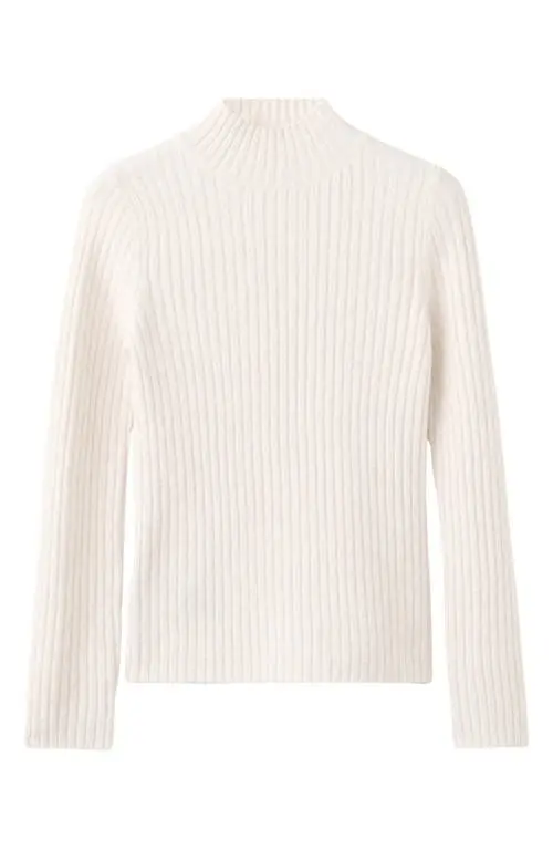 Mango Simonet Turtleneck Rib Sweater - Ecru