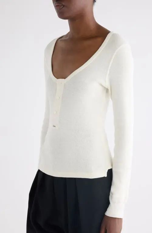 Chloé Cotton Rib Henley