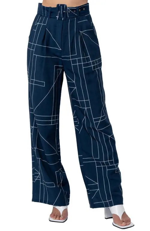 CIEBON Sydney Print Wide Leg Pants