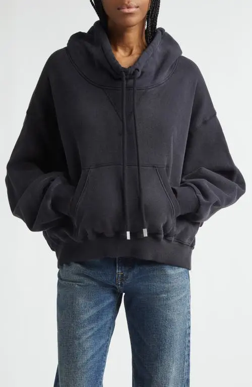 R13 Cotton-blend Crop Hoodie - Black