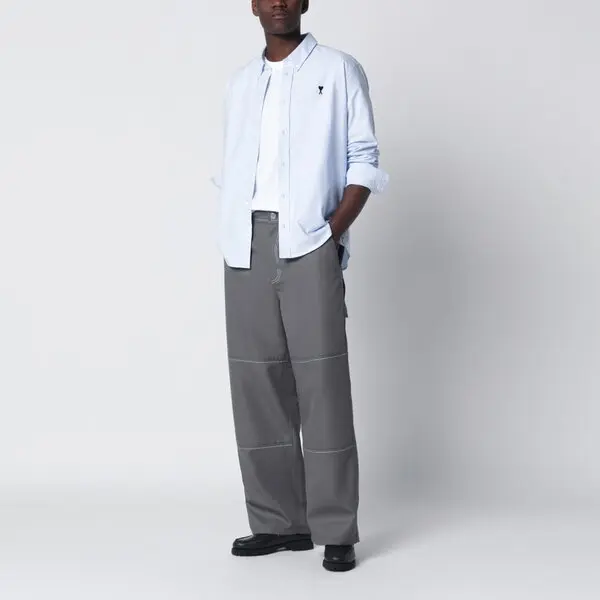 Ami Wool Canvas Workwear Trousers