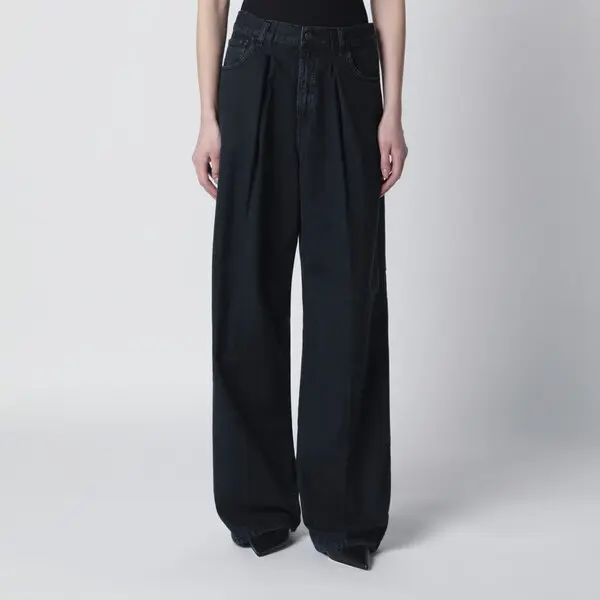 HAIKURE Carbon Candy Pleated Wide-leg Jeans