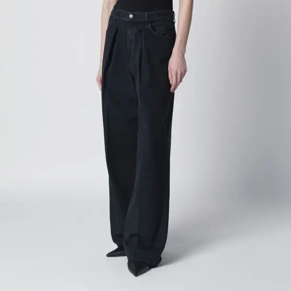 HAIKURE Carbon Candy Pleated Wide-leg Jeans