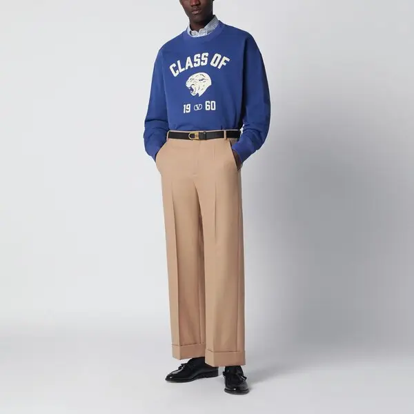 Valentino Garavani Sweatshirt With Panther Print - Blue
