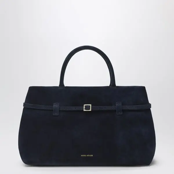 Manu Atelier Le Cambon 35 Suede Bag - Blue