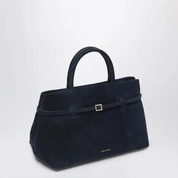 Manu Atelier Le Cambon 35 Suede Bag - Blue