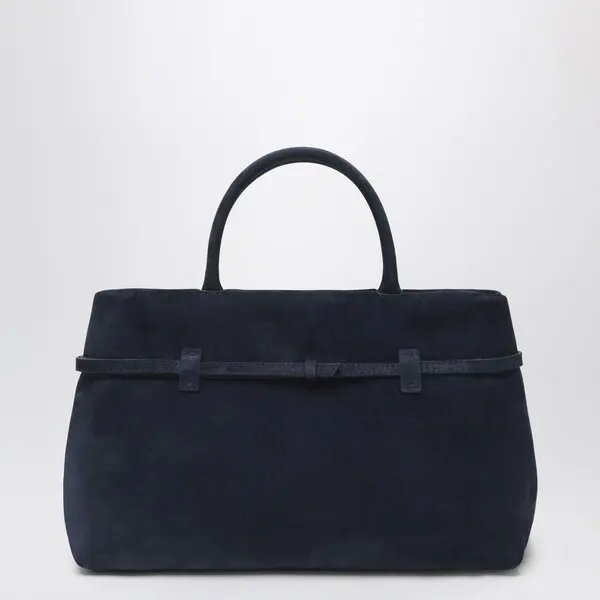 Manu Atelier Le Cambon 35 Suede Bag - Blue