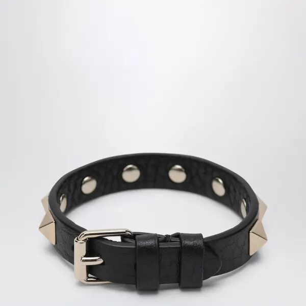 Valentino Garavani Leather Rockstud Bracelet - Black