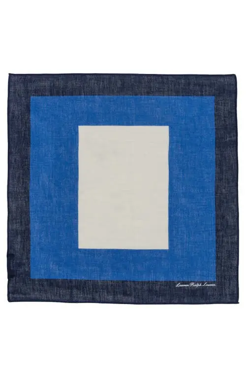 Ralph Lauren Geometric Square Linen & Cotton Scarf - Cruise Royal