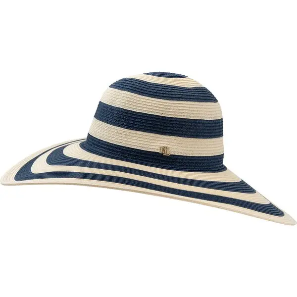Ralph Lauren Stripe Straw Sunhat - Navy/natural