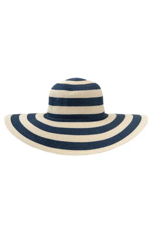Ralph Lauren Stripe Straw Sunhat - Navy/natural