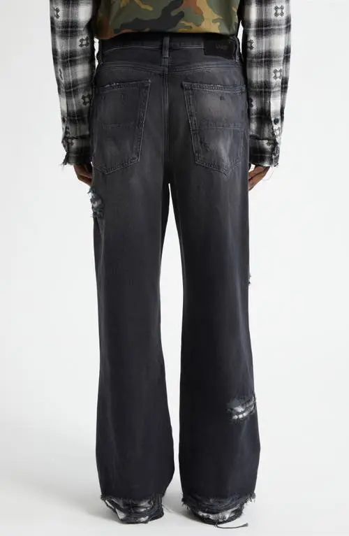 Amiri Flannel Repaired Baggy Jeans
