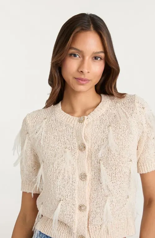 Cinq À Sept Coralie Embellished Short Sleeve Cardigan