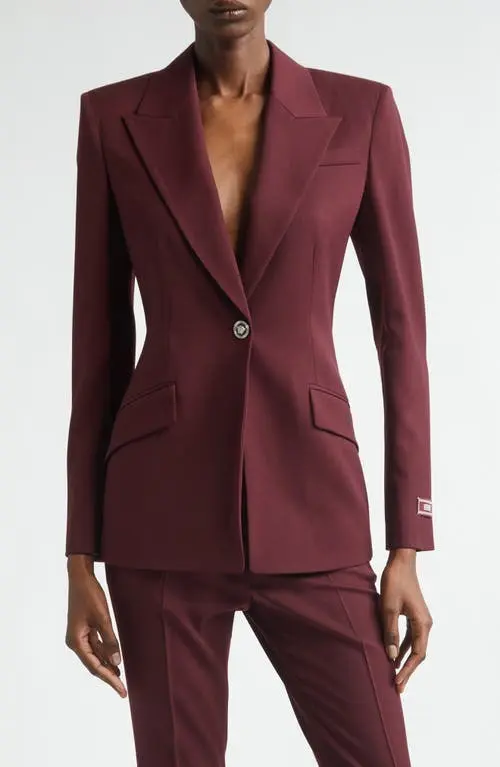 Versace Single-breasted Stretch Virgin Wool Gabardine Blazer