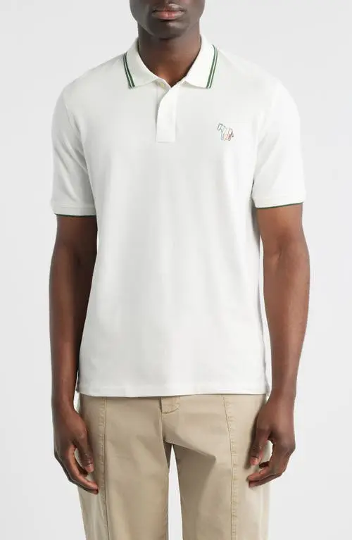 Paul Smith Regular Fit Tipped Cotton Piqué Polo - Off White