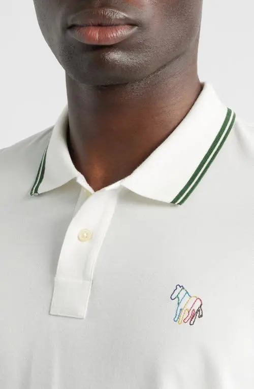 Paul Smith Regular Fit Tipped Cotton Piqué Polo - Off White