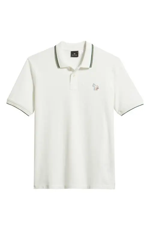 Paul Smith Regular Fit Tipped Cotton Piqué Polo - Off White