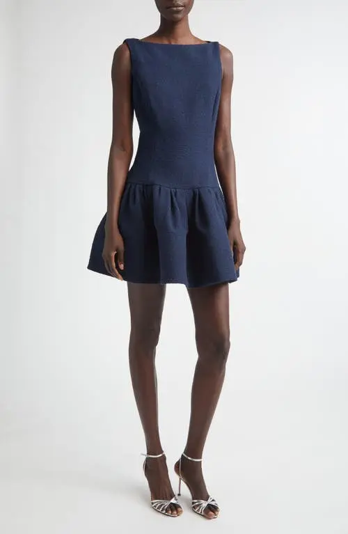 Oscar De La Renta Bubble Hem Tweed Minidress