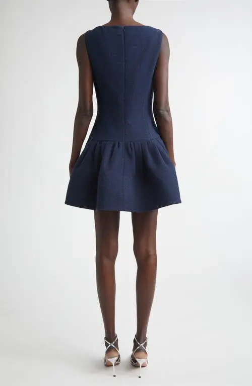 Oscar De La Renta Bubble Hem Tweed Minidress