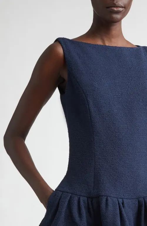 Oscar De La Renta Bubble Hem Tweed Minidress