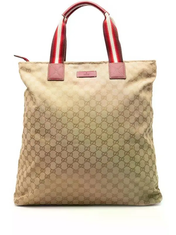 Gucci Gg Canvas Web Tote Bag