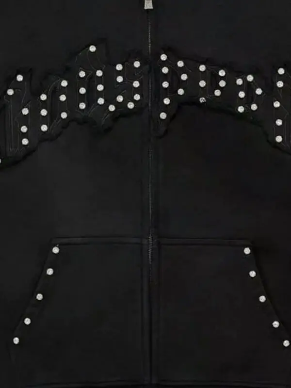 GODSPEED Studded Zip-up Hoodie - Black