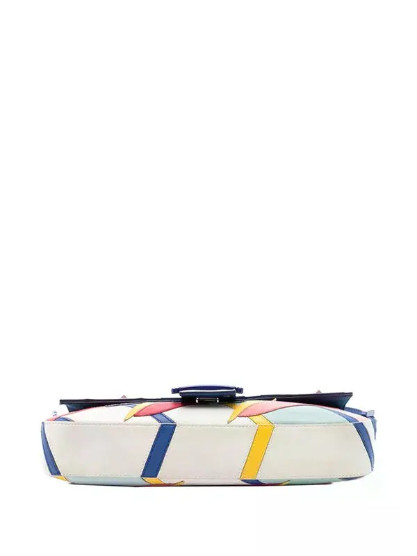 Fendi Patchwork Leather Qutweet Bird Baguette - Blue