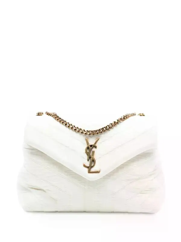 Saint Laurent Small Loulou Puffer Shoulder Bag - White